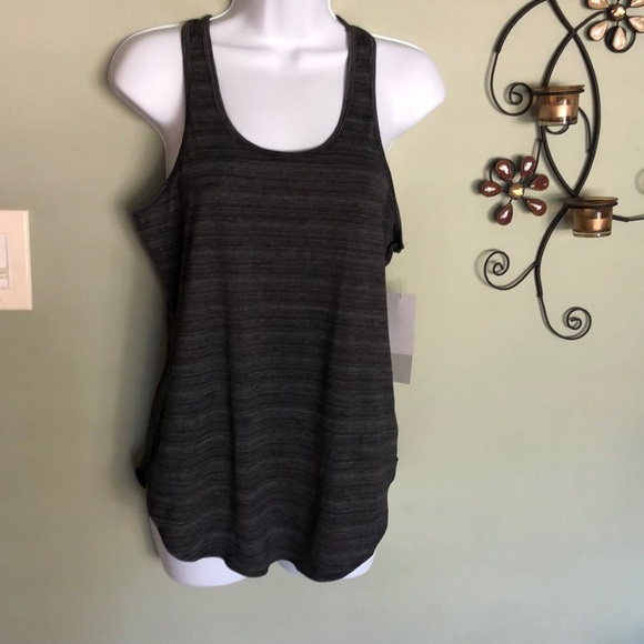 Zella | Tops | Nwt Zella Racer Back Cutout Blackgray Size M Workout ...